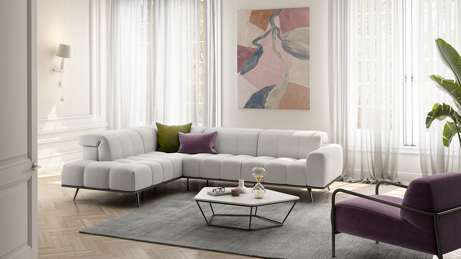 C293 Scacco Sectional by Natuzzi Editions - Seigerman's Furniture