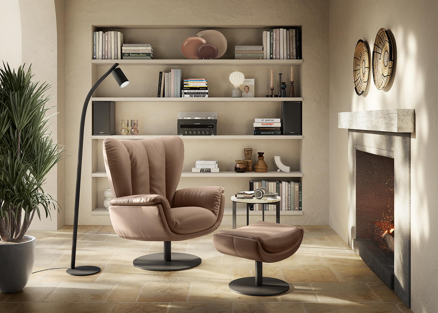 C339 Aurora Swivel Chair & Ottoman by Natuzzi Editions - Seigerman's ...